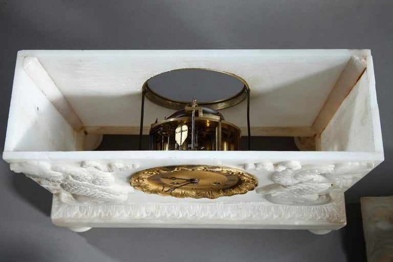 Alabaster Clock, "The abduction of Europa" For Sale at 1stDibs