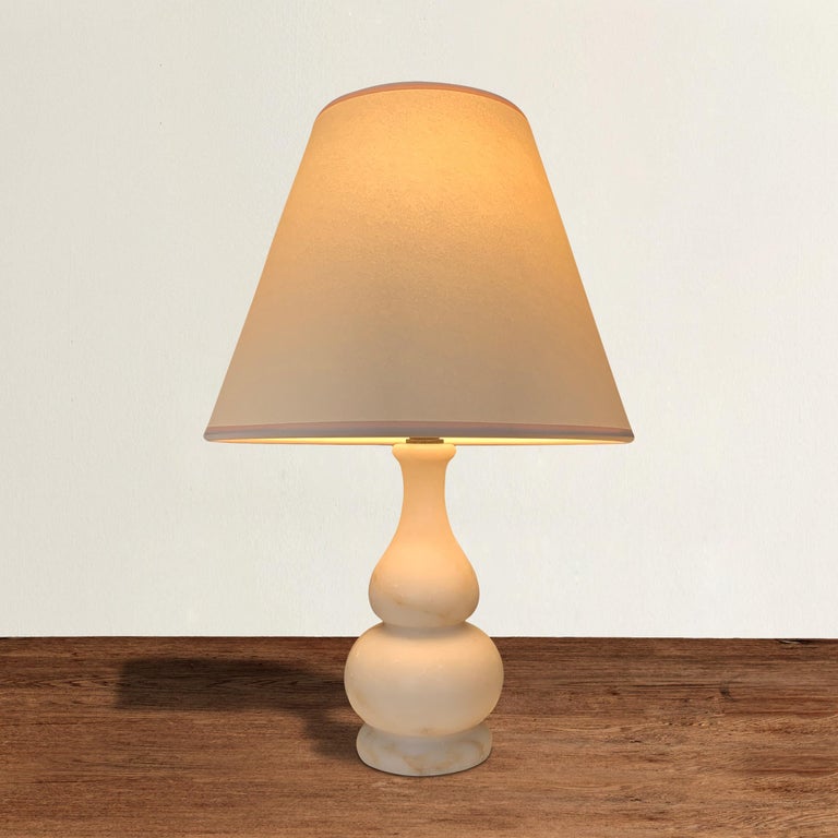 Alabaster Double-Gourd Boudoir Lamp at 1stDibs