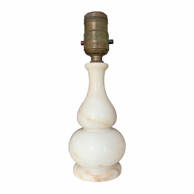 Alabaster Double-Gourd Boudoir Lamp at 1stDibs