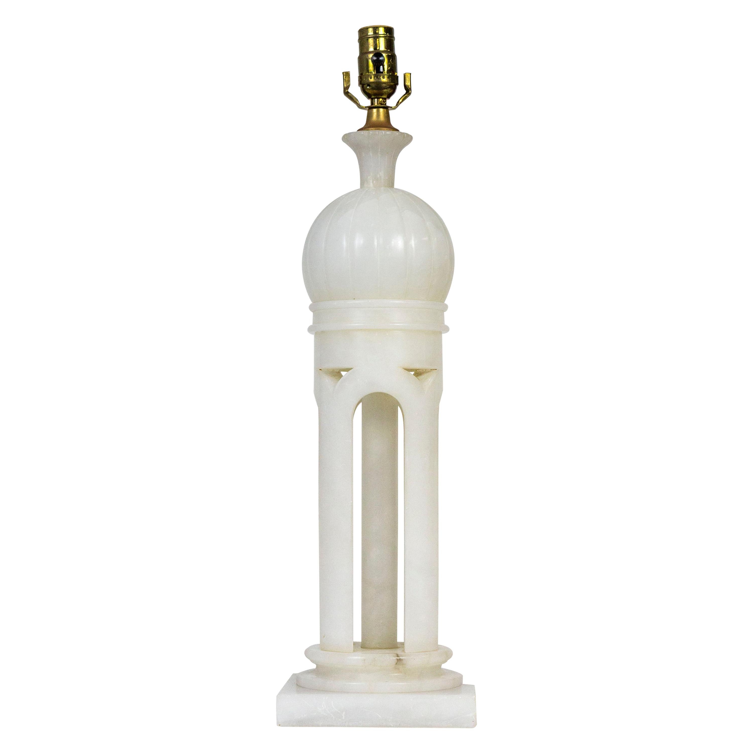 Alabaster Lamp in the form of a Classical Temple at 1stDibs