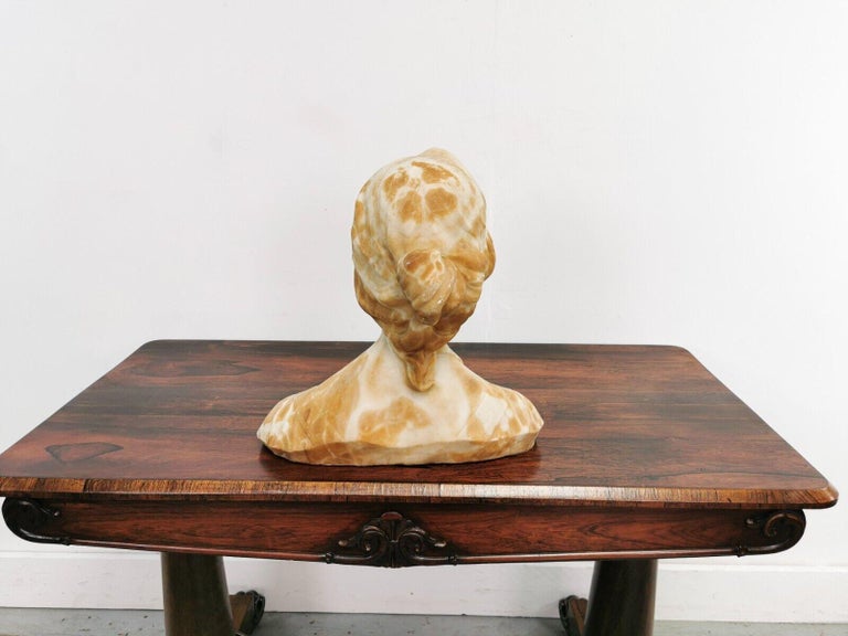Alabaster Marble Sculpture Woman's Head and Shoulders For Sale at 1stDibs