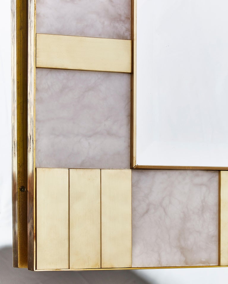 Alabaster Mirror by Studio Glustin For Sale at 1stDibs