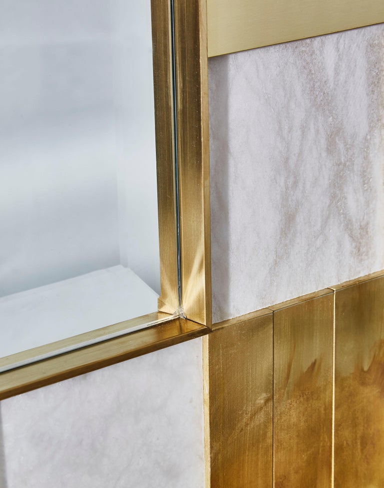 Alabaster Mirror by Studio Glustin For Sale at 1stDibs