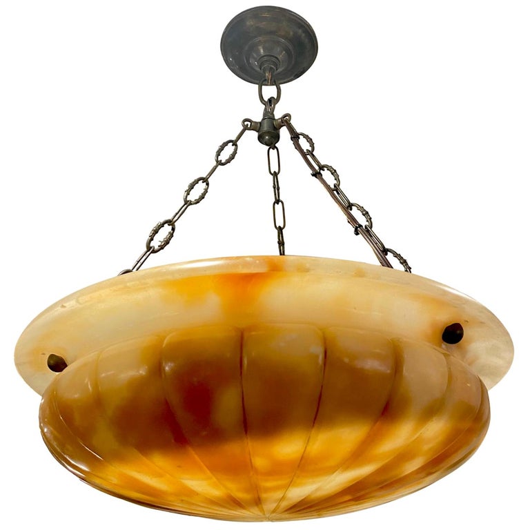 Alabaster Pendant Light Fixture For Sale at 1stDibs