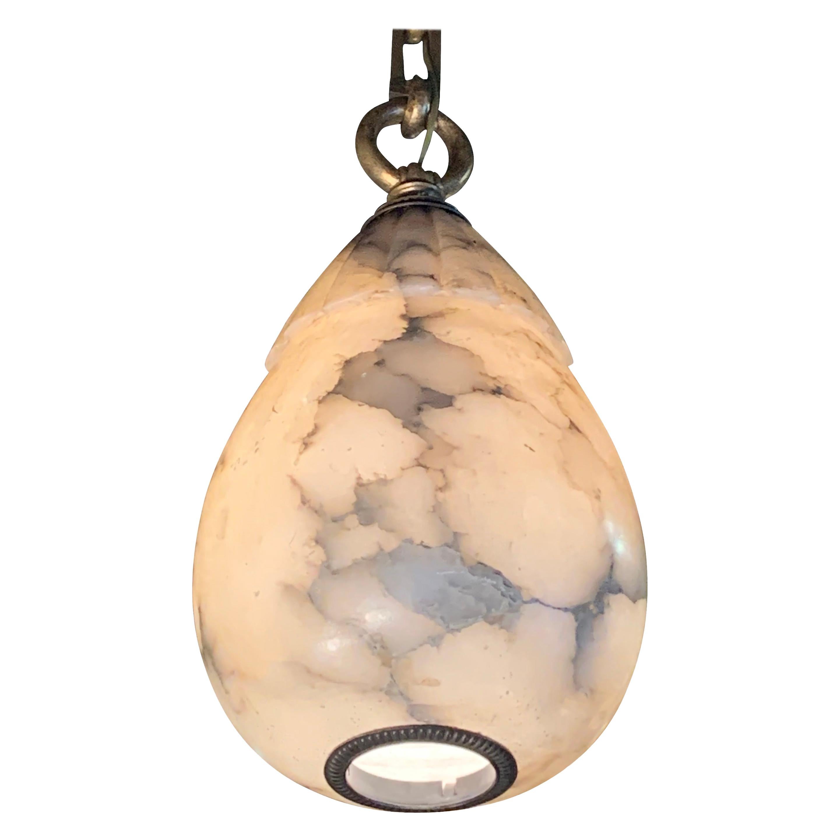 French Alabaster Ceiling Pendant Light at 1stdibs