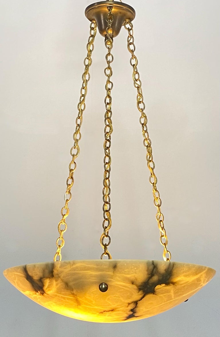 Alabaster Pendant Style Hanging Light Fixture at 1stDibs
