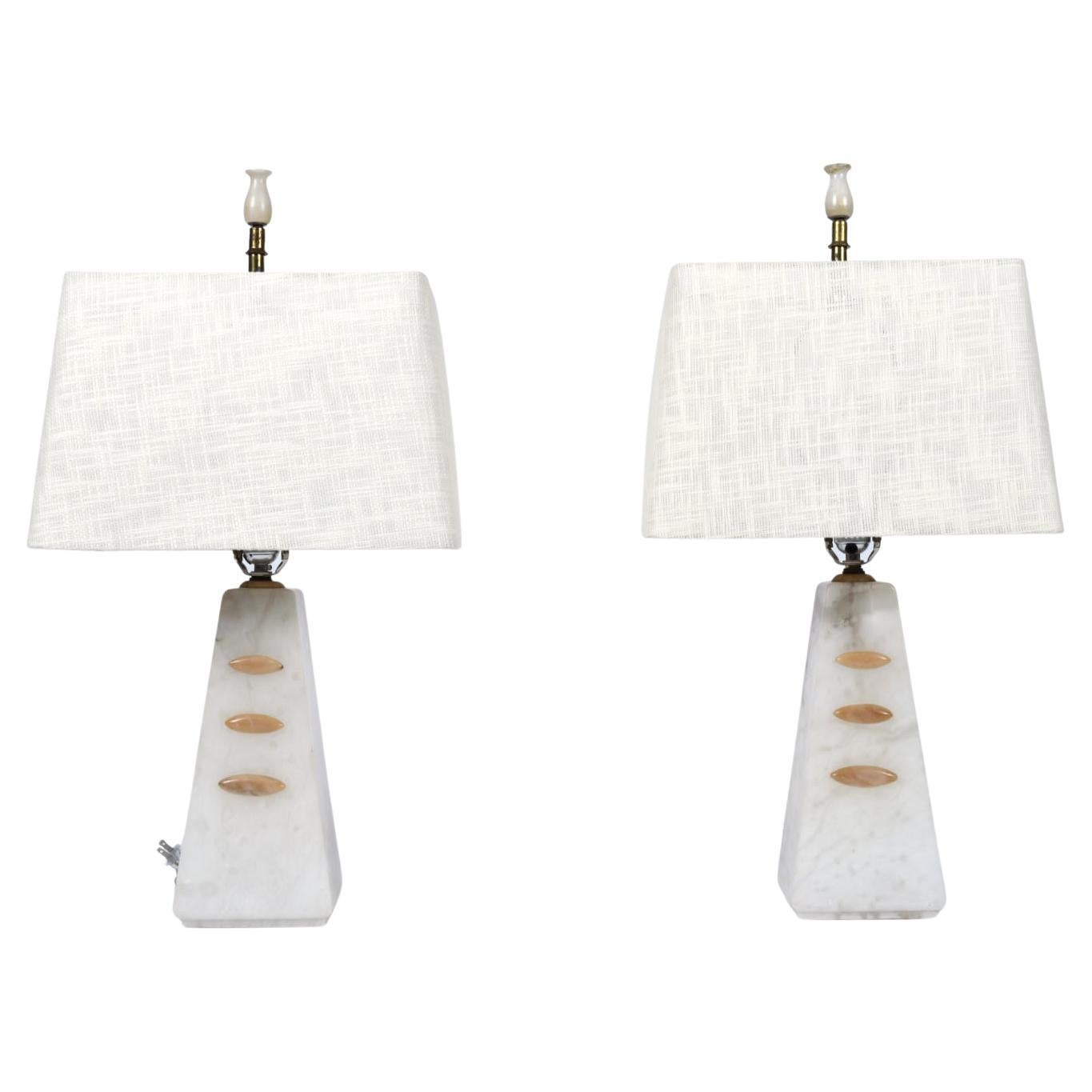 Alabaster Pyramid Table Lamps and Finials, Art Deco to Modern ...