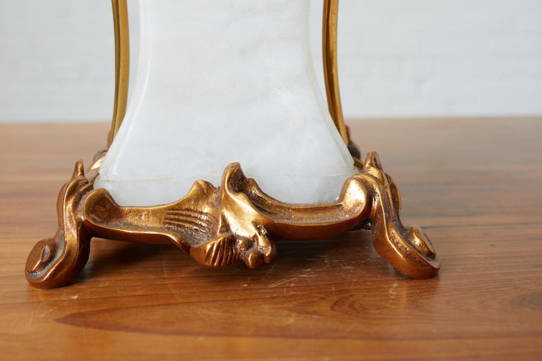 Alabaster Rose Gold Table Lamp by Marbro at 1stDibs