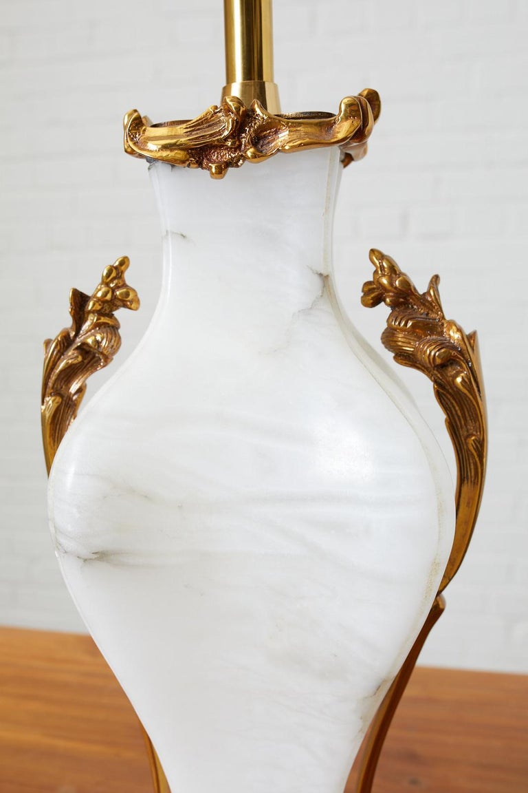 Alabaster Rose Gold Table Lamp by Marbro at 1stDibs
