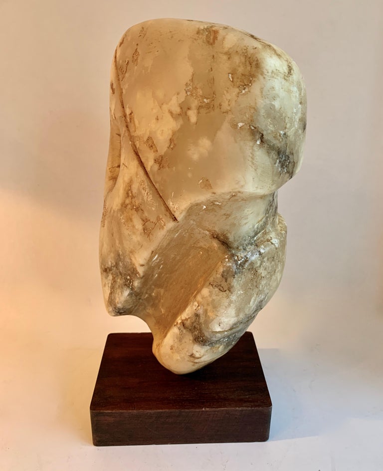 Alabaster Sculpture on Stand at 1stDibs