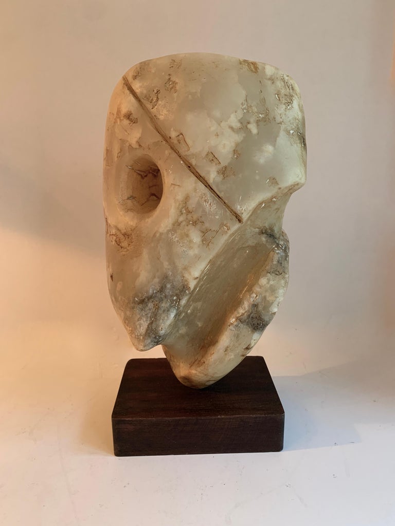Alabaster Sculpture on Stand at 1stDibs