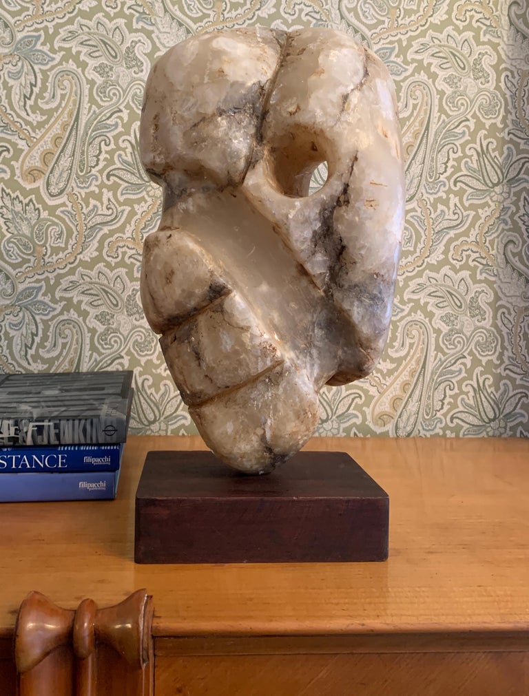 Alabaster Sculpture on Stand at 1stDibs