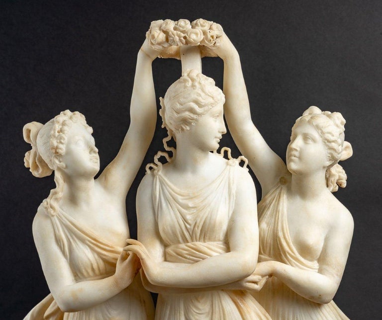 Alabaster Sculpture the Three Graces, End of the 19th Century For Sale ...