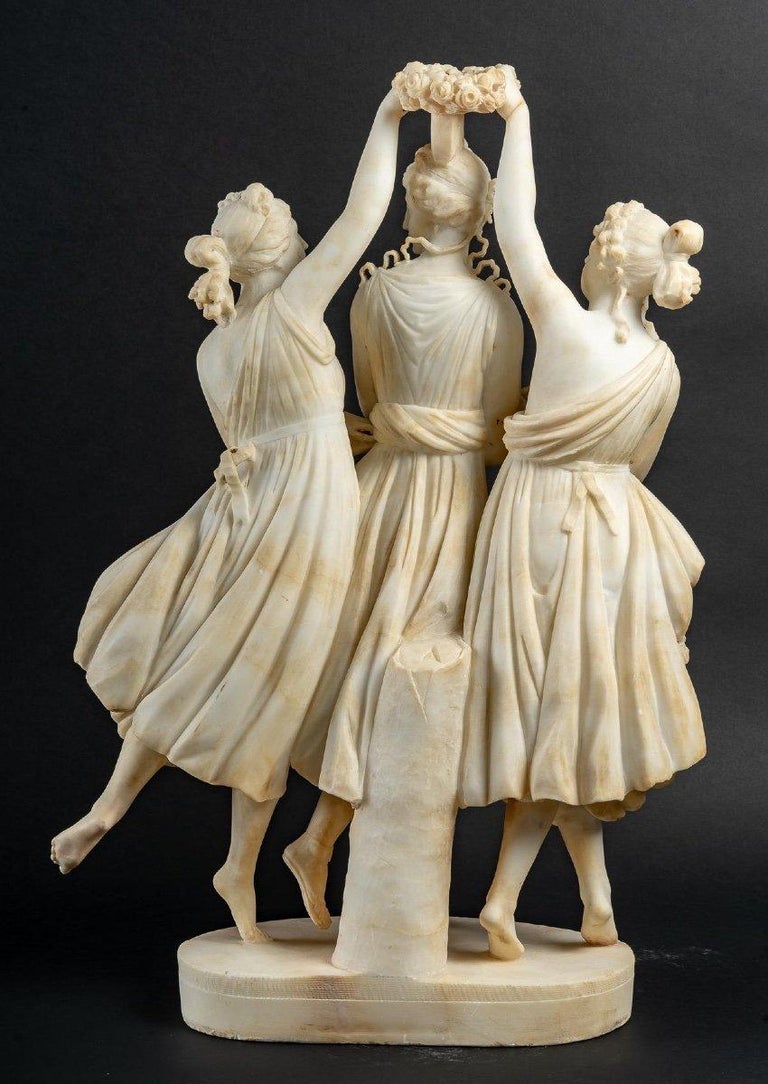 Alabaster Sculpture the Three Graces, End of the 19th Century For Sale ...