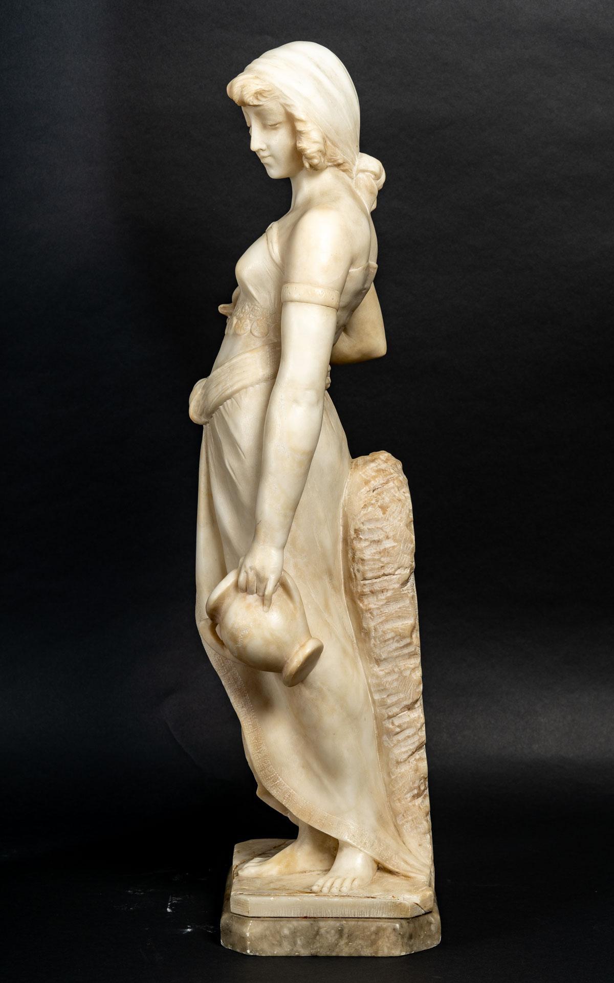 Alabaster Statue "Water Bearer" For Sale at 1stDibs | water bearer statue
