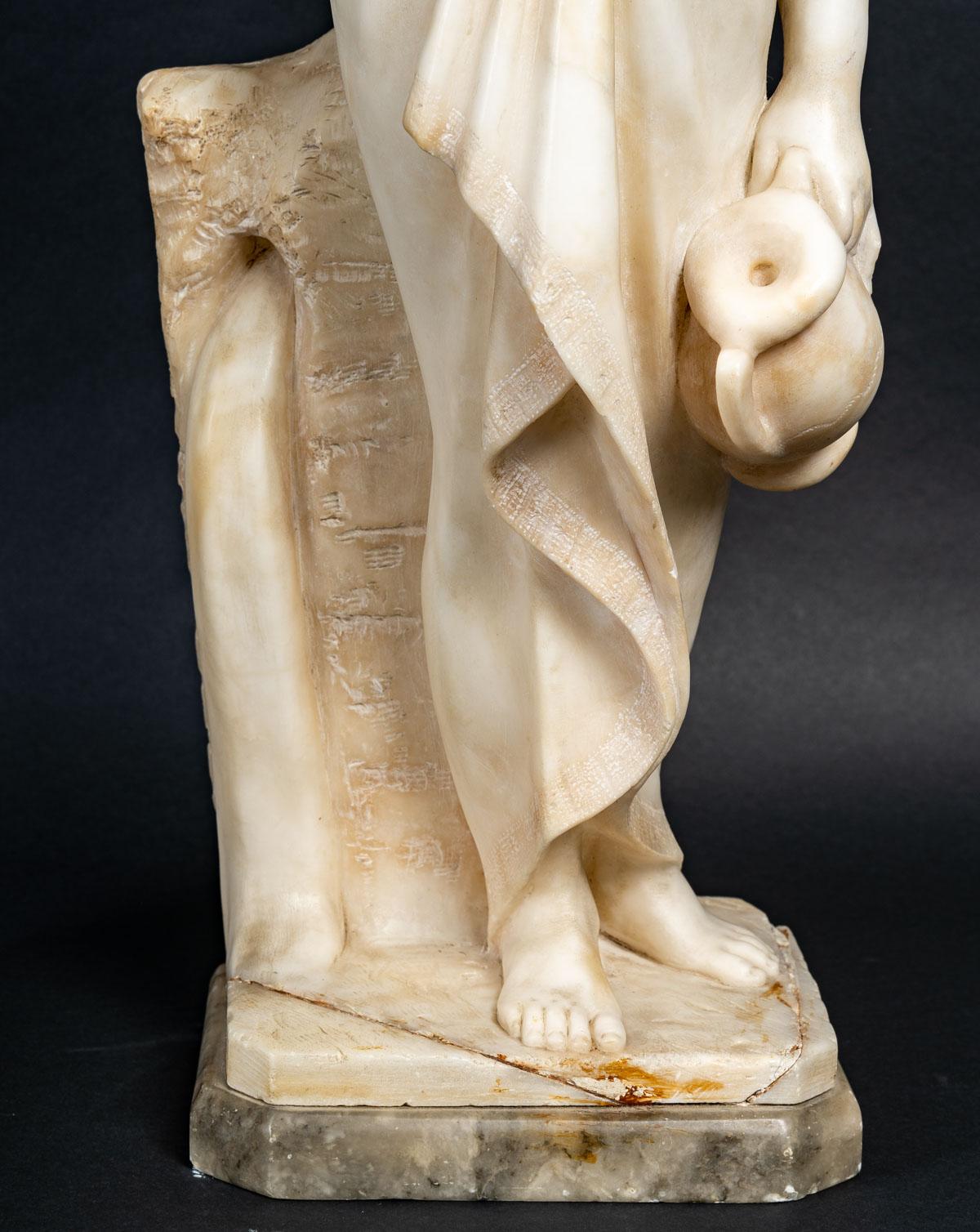 Alabaster Statue "Water Bearer" For Sale at 1stDibs | water bearer statue