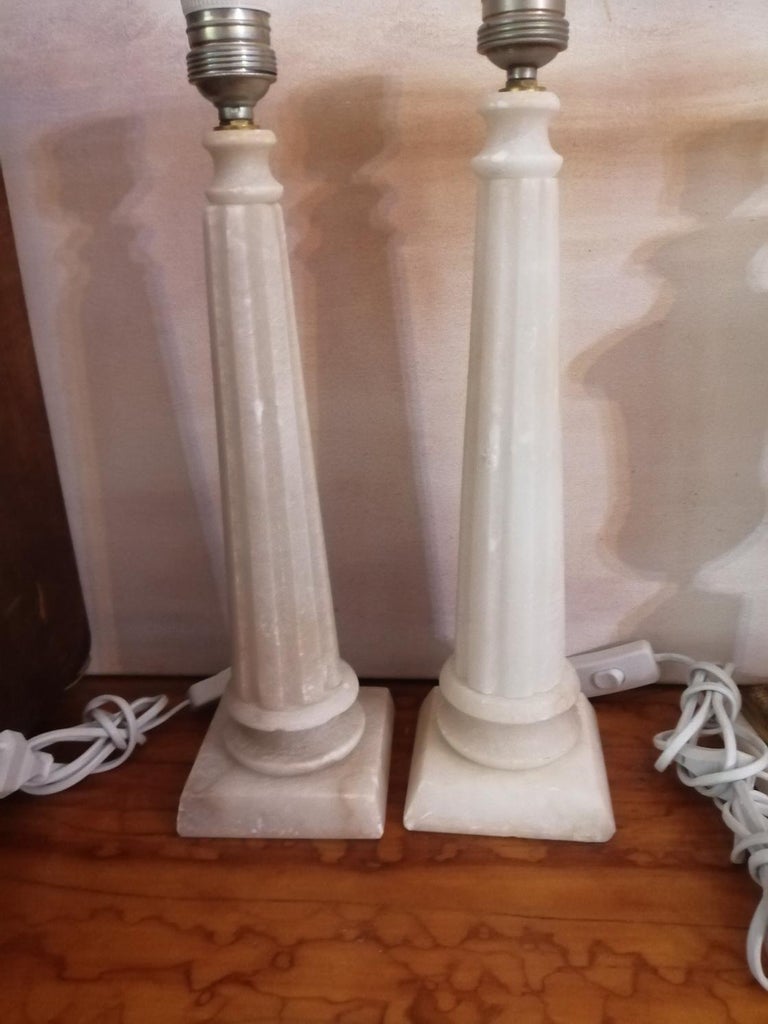 Alabaster Table Lamp Classic Column Form at 1stDibs