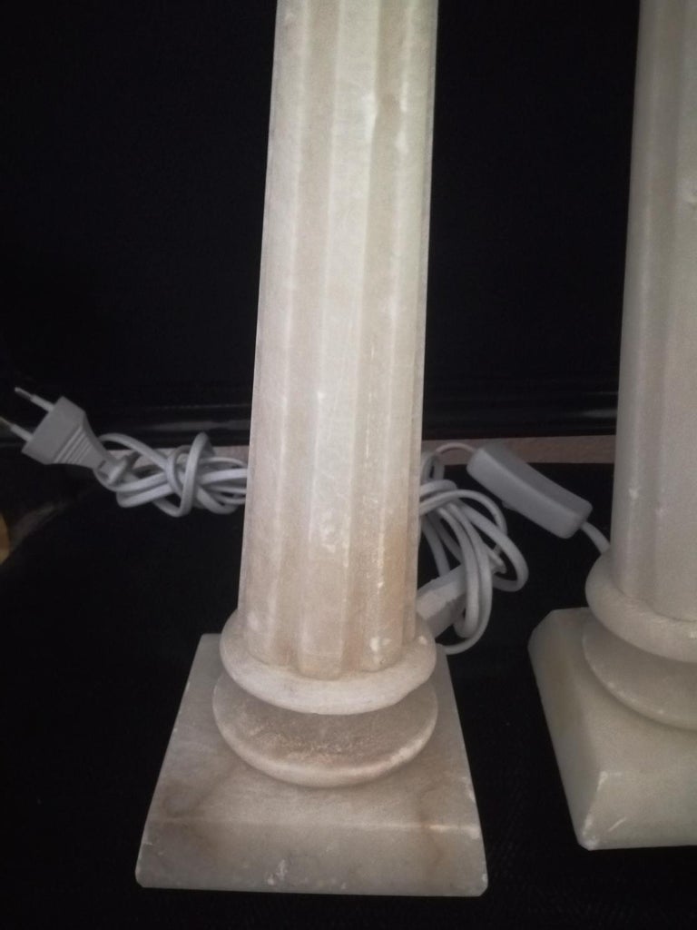 Alabaster Table Lamp Classic Column Form at 1stDibs