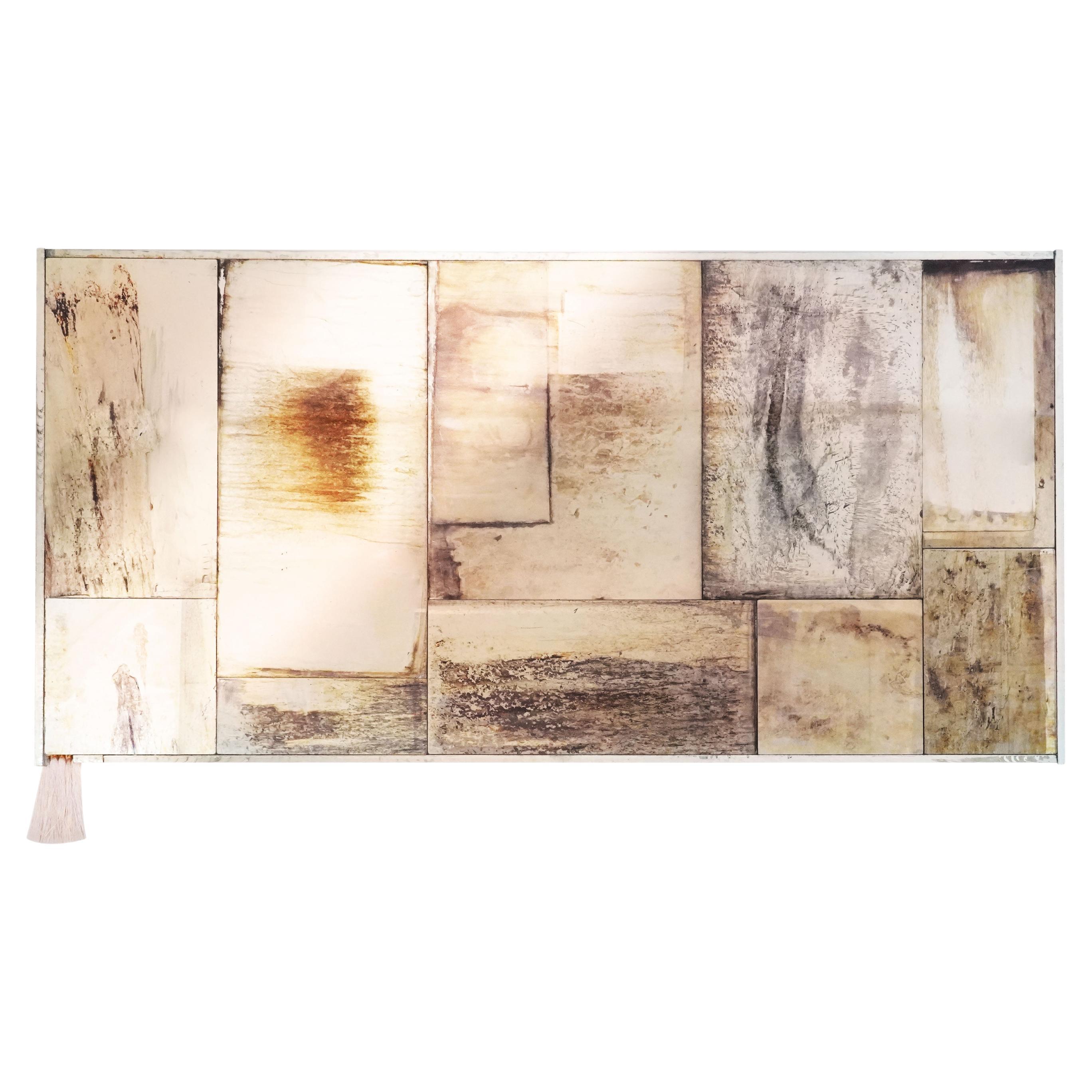 Modern Art Pirate Mirror in Polished Brass, Fine Silver and Precious ...