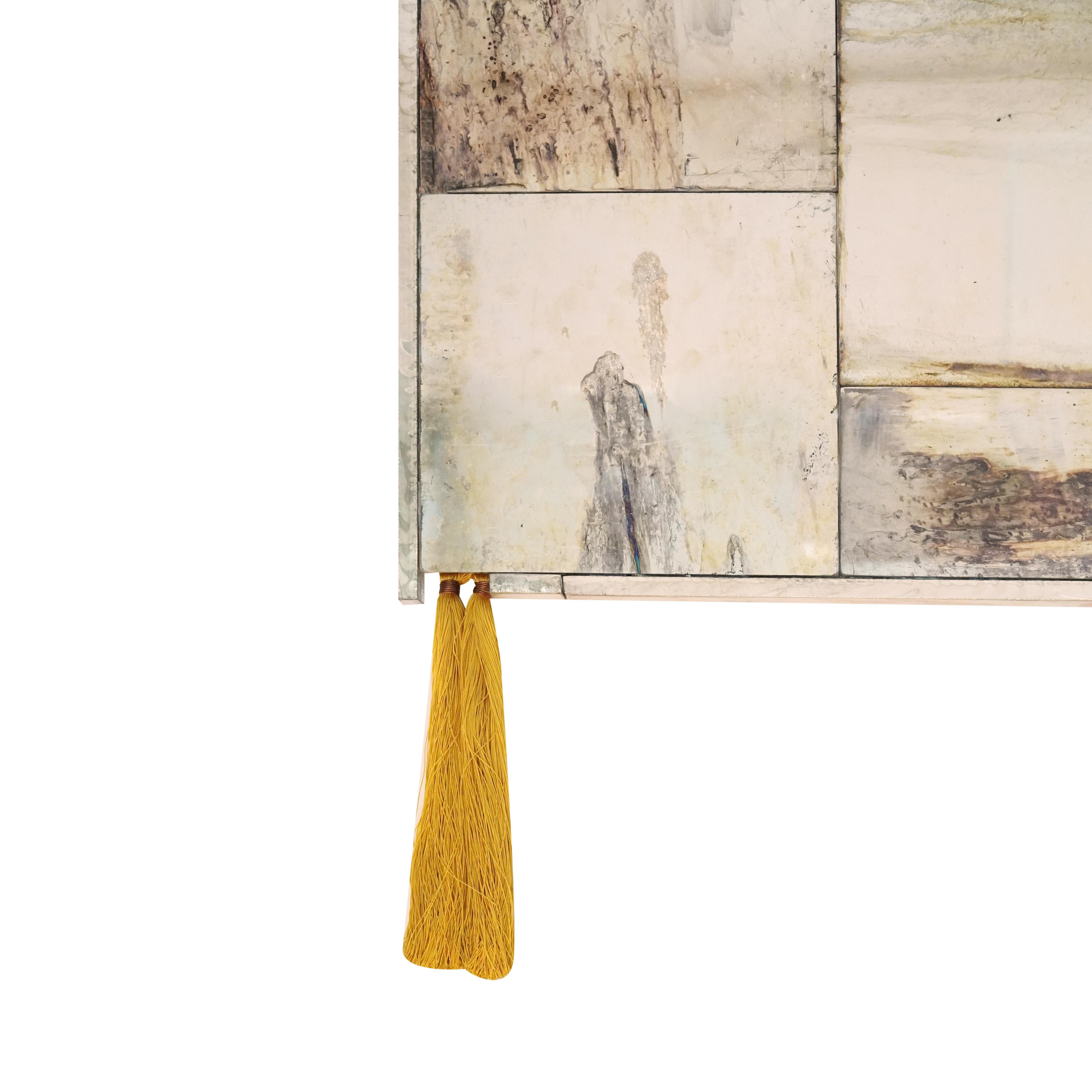 "Aladdin" Contemporary Sculpture Wall Carpet Mirror, art Silvered Glass ...