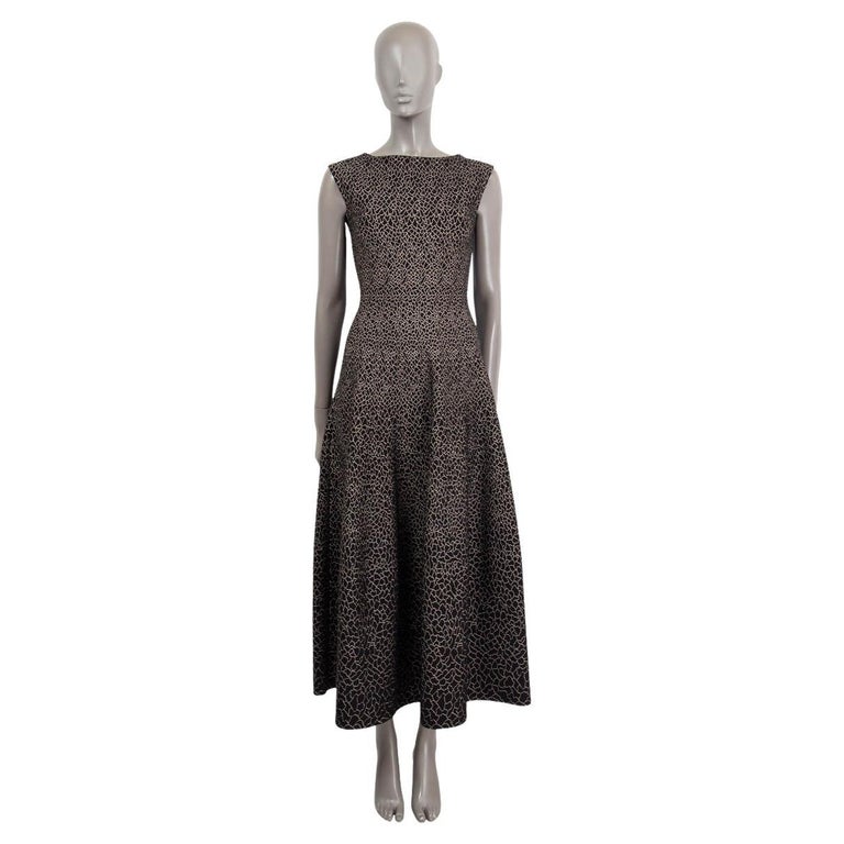 ALAIA black and gold viscose LUREX SLEEVELESS MAXI Dress 38 XS For Sale ...
