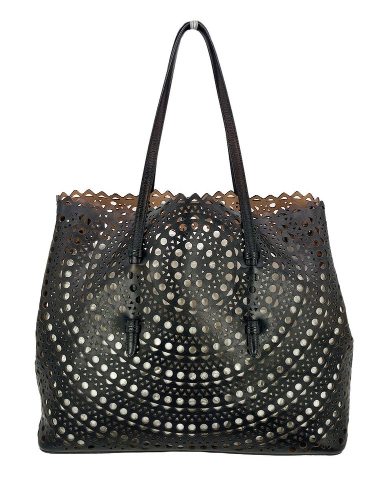 Alaia Black Mina 32 Laser Cut Tote For Sale at 1stDibs