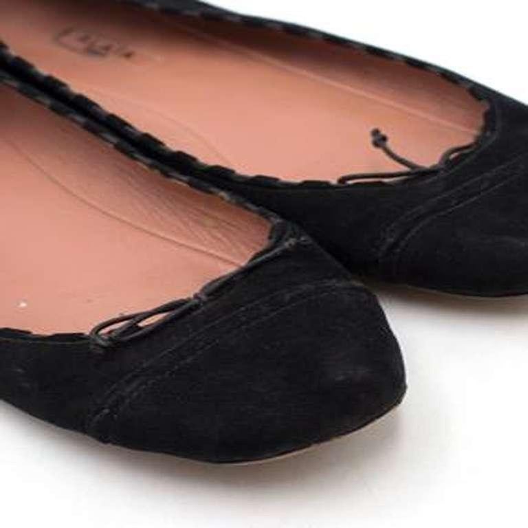 Alaia Black Suede Ballet Flats For Sale at 1stDibs
