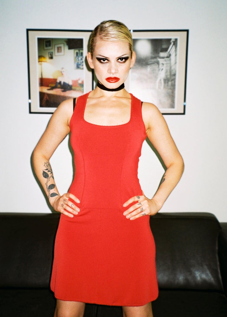 ALAÏA Classic Vintage 1990s Red Bodycon Mini Dress For Sale at 1stDibs