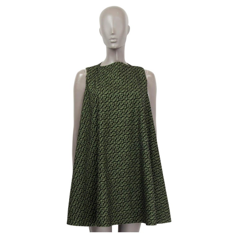 ALAIA green and black wool and VELVET MINI TENT Dress 38 S For Sale at ...