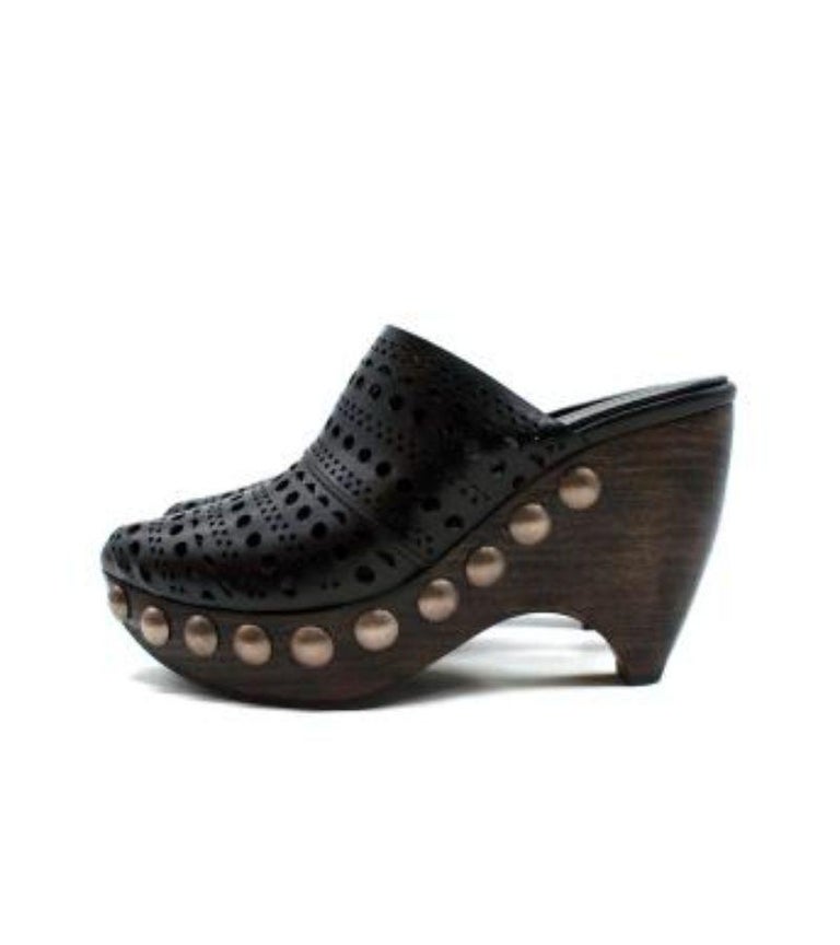 Alaia Le Sabot 85 studded laser-cut leather platform clogs For Sale at ...