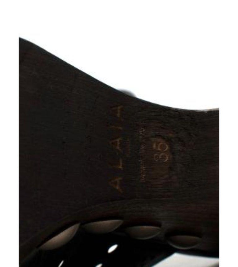 Alaia Le Sabot 85 studded laser-cut leather platform clogs For Sale at ...