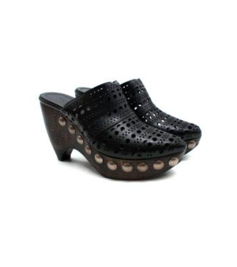 Alaia Le Sabot 85 studded laser-cut leather platform clogs For Sale at ...