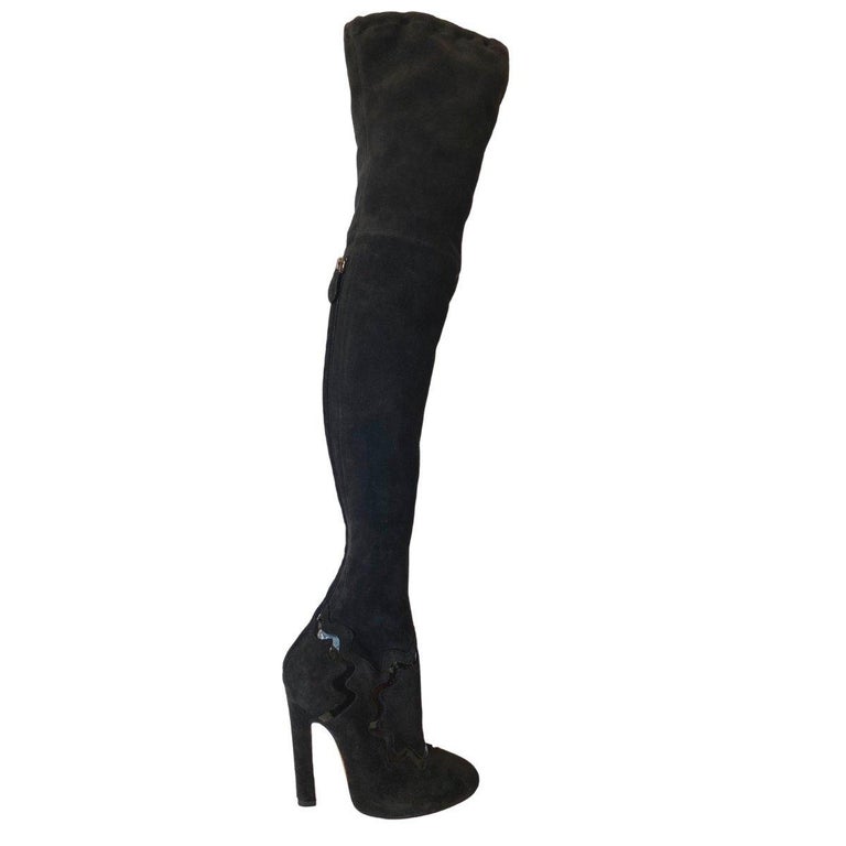 Alaia Over Knee Studded Boots size 36 For Sale at 1stDibs