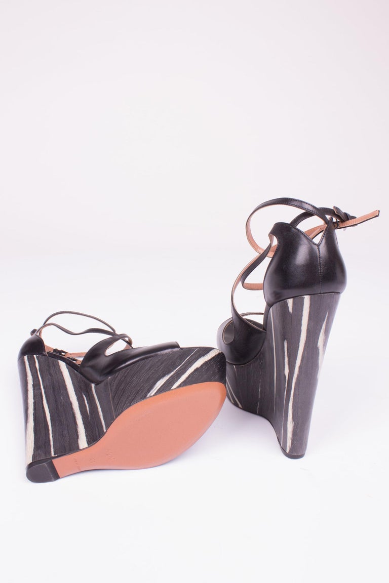 ALAIA Platform Shoes Wedges - black and white For Sale at 1stDibs ...