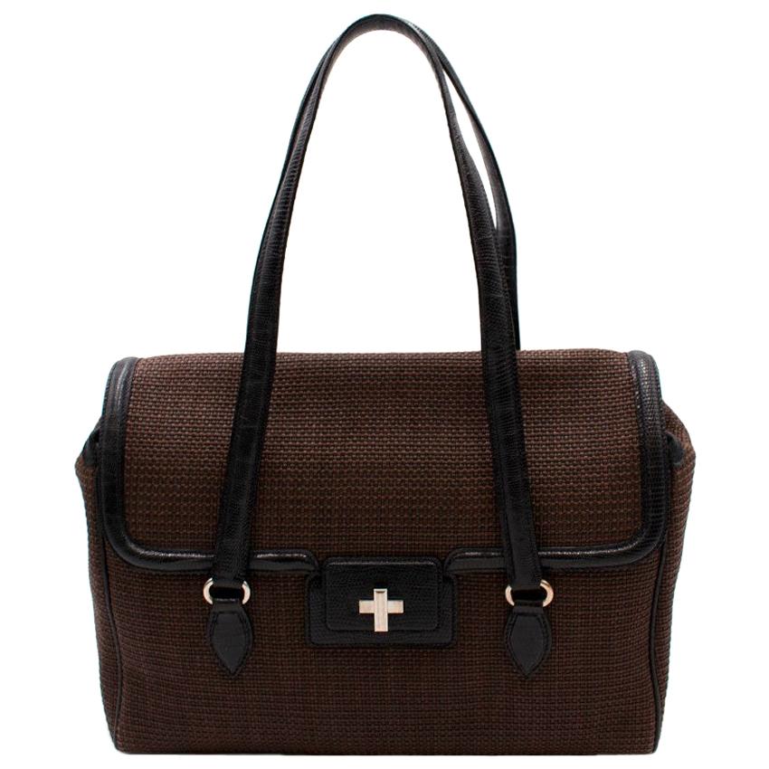Alaia Raffia Lizard Bag 35cm at 1stDibs