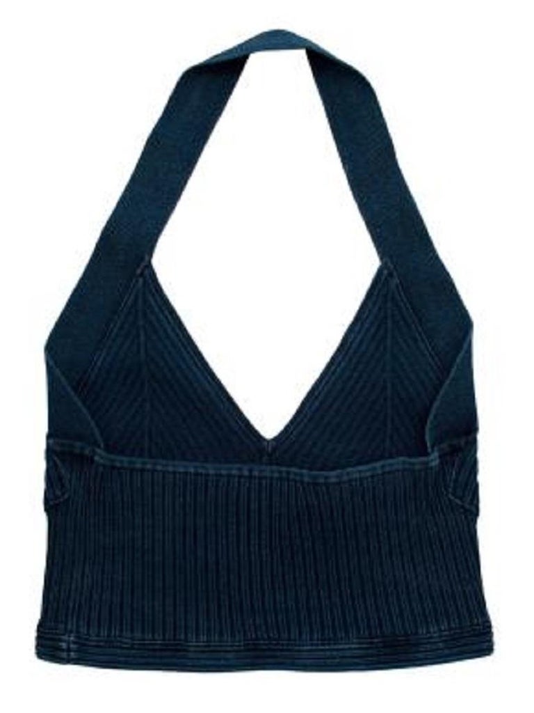 Alaia Ribbed Denim Knit Crop Top For Sale at 1stDibs