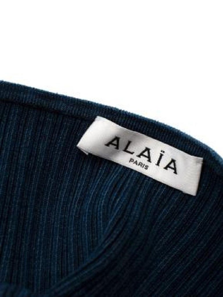 Alaia Ribbed Denim Knit Crop Top For Sale at 1stDibs