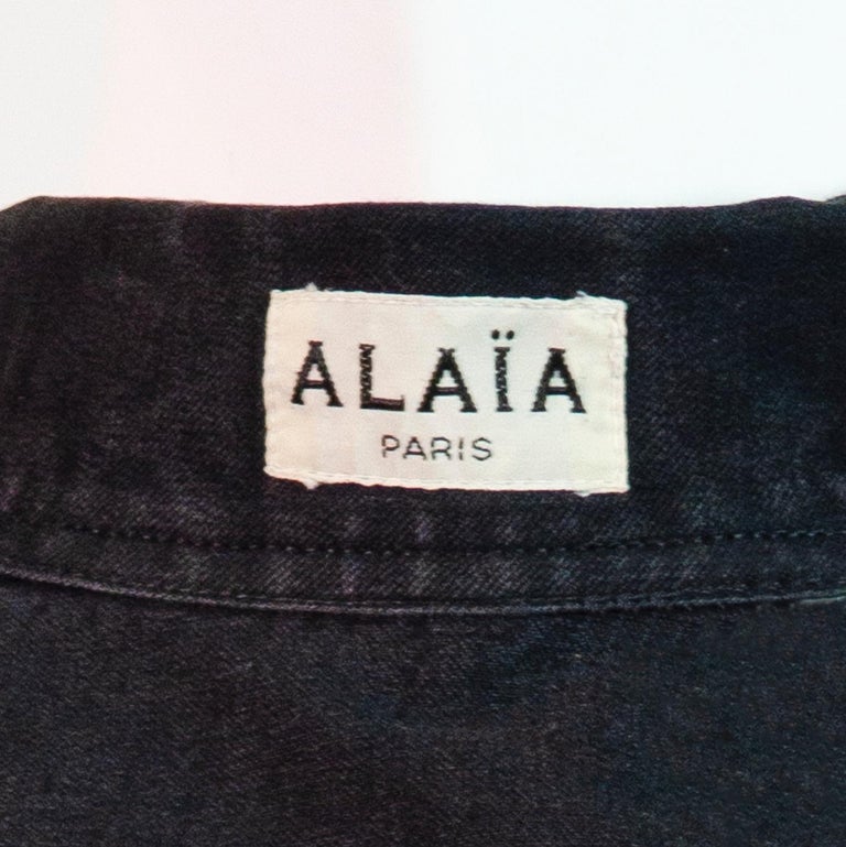ALAÏA S/S 1986 Vintage Runway Denim Zipper Dress With Pockets For Sale ...