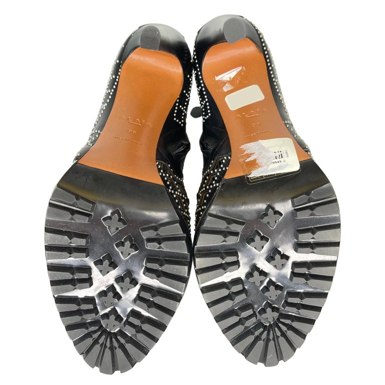 Alaia Studded Stiletto Bootie Black (39.5 EU) For Sale at 1stDibs