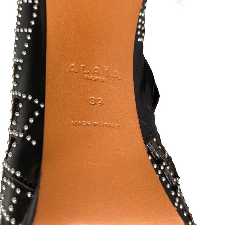 Alaia Studded Stiletto Bootie Black (39.5 EU) For Sale at 1stDibs