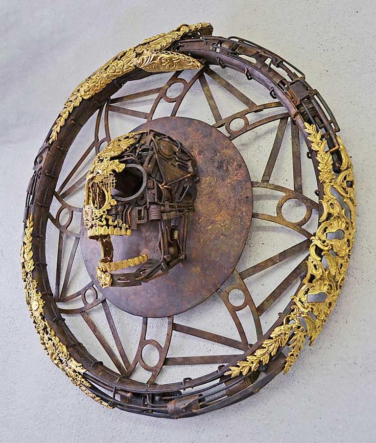 Alain BELLINO - Aeternum Ex-Machina - Skull Bronze Wall Sculpture ...