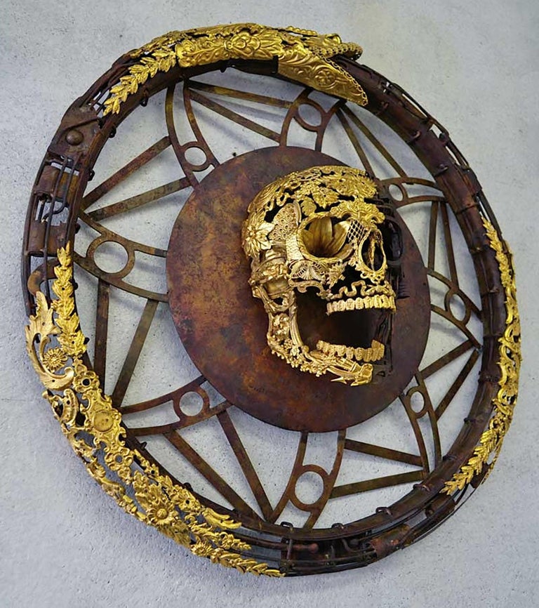 Alain BELLINO - Aeternum Ex-Machina - Skull Bronze Wall Sculpture ...