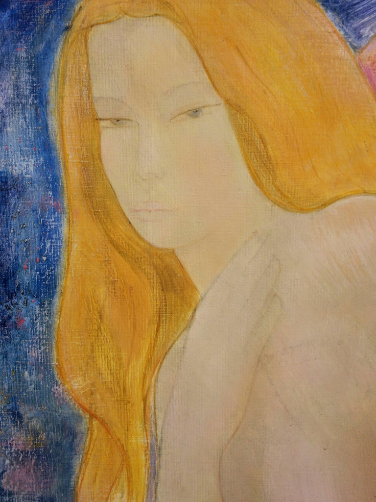 Alain Bonnefoit - Jeanne on a Chair - Original Oil Painting - Signed ...