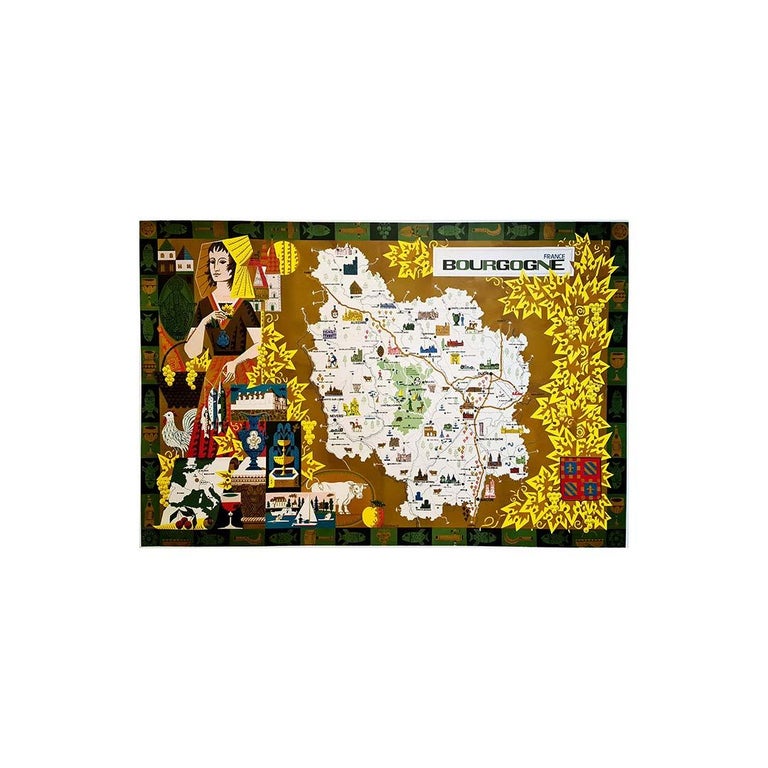 Alain Cornic - Beautiful geographical poster of Burgundy created by ...