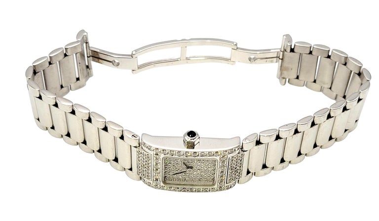 Alain Philippe Ladies 18 Karat White Gold and Pave Diamond Wristwatch F ...