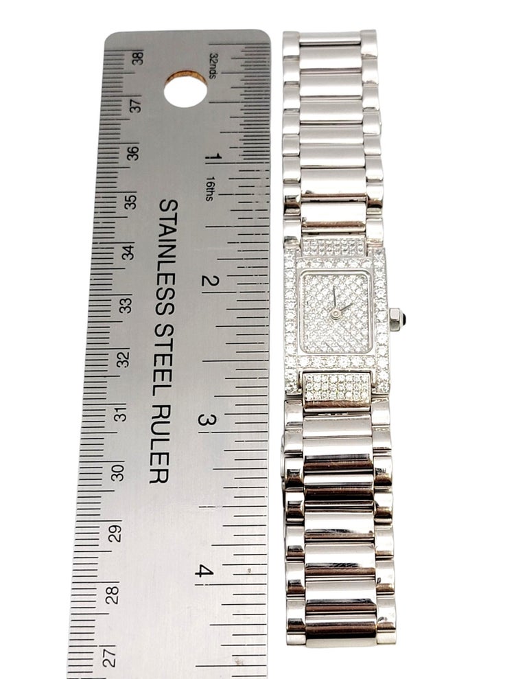 Alain Philippe Ladies 18 Karat White Gold and Pave Diamond Wristwatch F ...