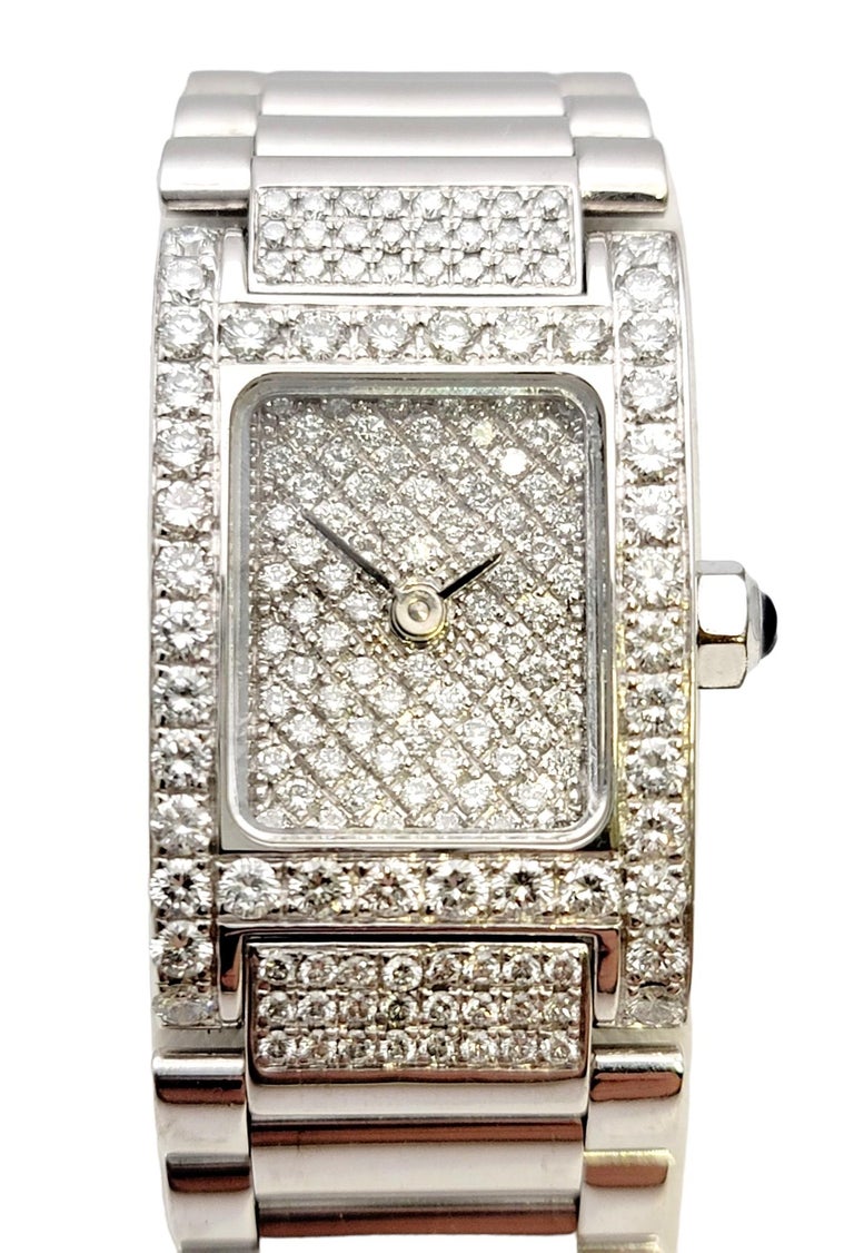 Alain Philippe Ladies 18 Karat White Gold and Pave Diamond Wristwatch F ...