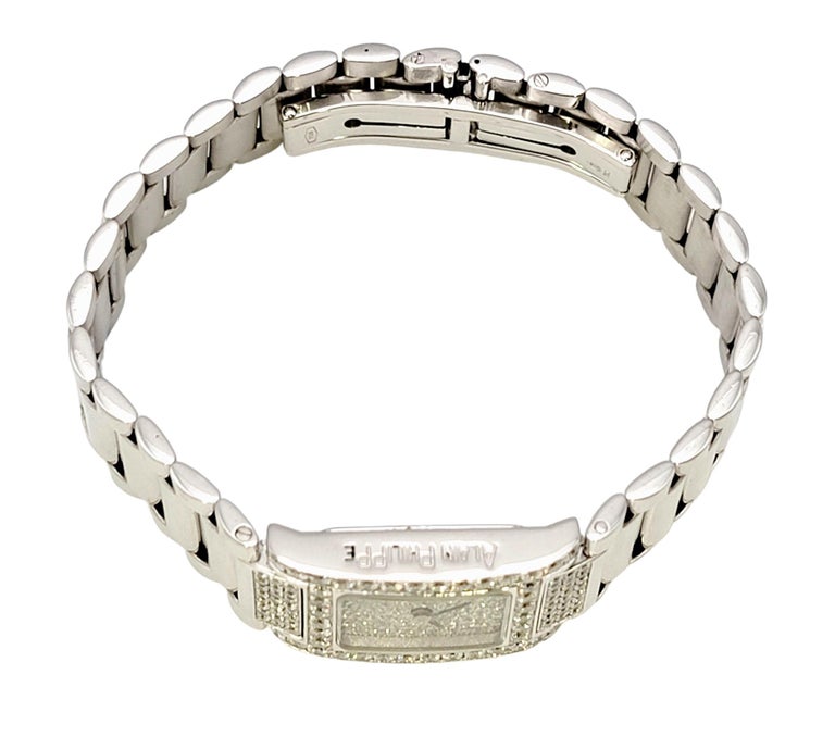 Alain Philippe Ladies 18 Karat White Gold and Pave Diamond Wristwatch F ...