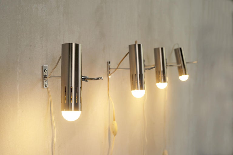 Alain Richard, Set of 4 A5 Wall Lights, France, 1960 For Sale at 1stDibs