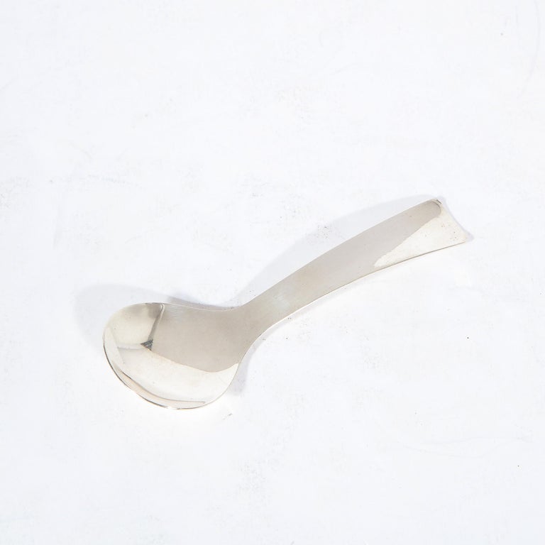 Alan Adler Sterling Silver and Walnut Modernist Hand Wrought Serving ...